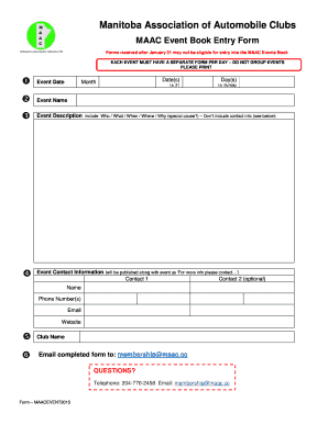 Fillable Online maac Event Listing Form - MAAC - maac Fax Email Print ...