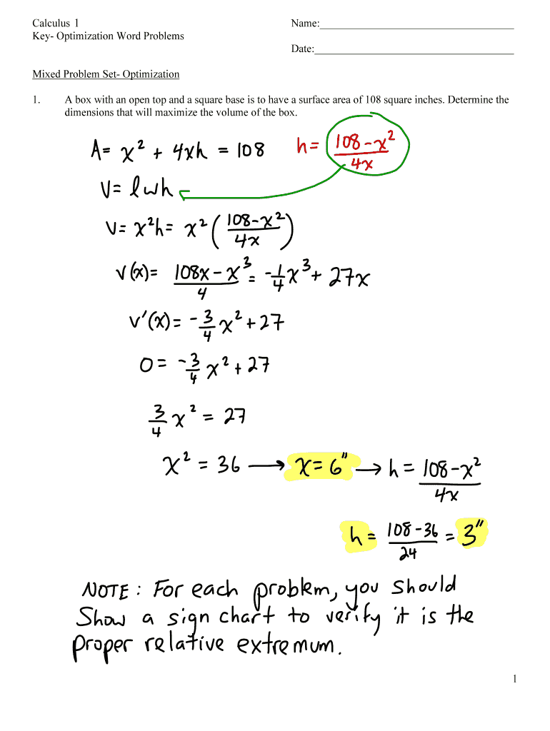 Fillable Online Optimization Word Problems - tcann Fax Email Print ...
