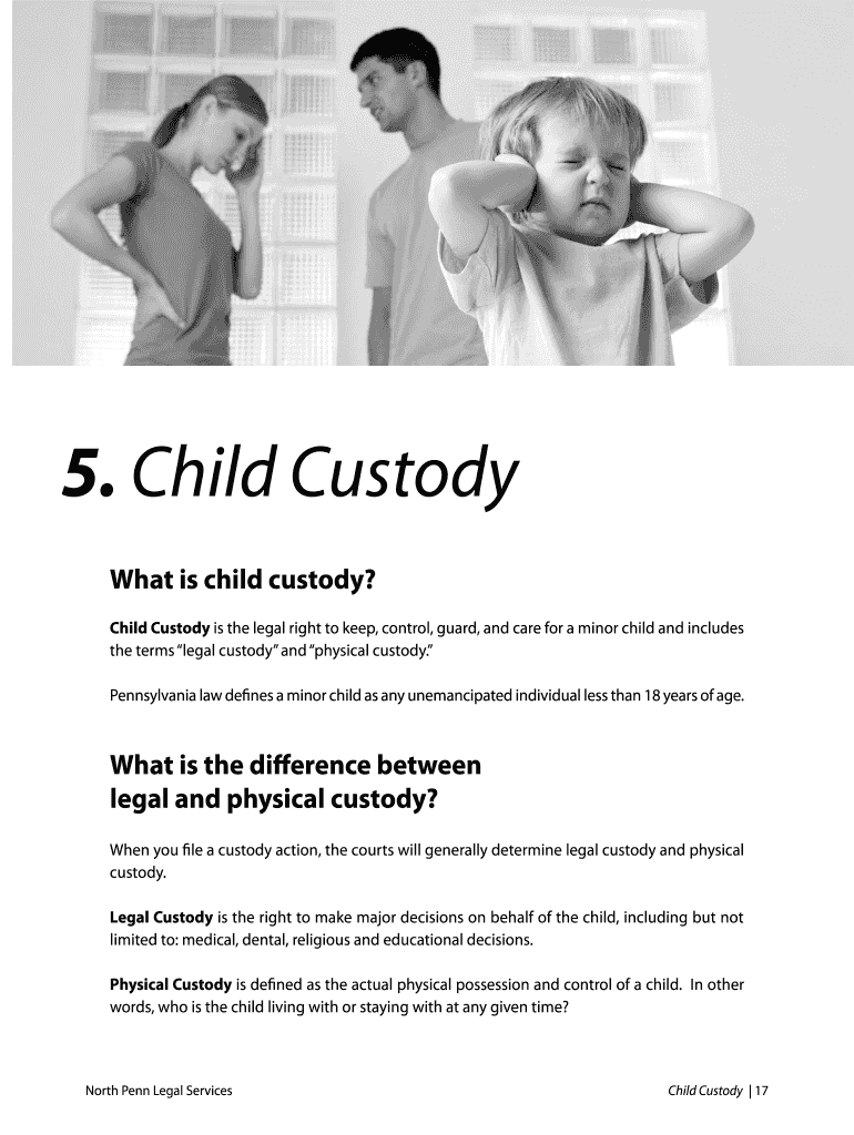 Fillable Online Child Custody is the legal right to keep, control ...