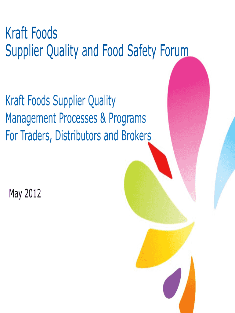 Fillable Online Supplier Quality and Food Safety Forum Fax Email Print ...