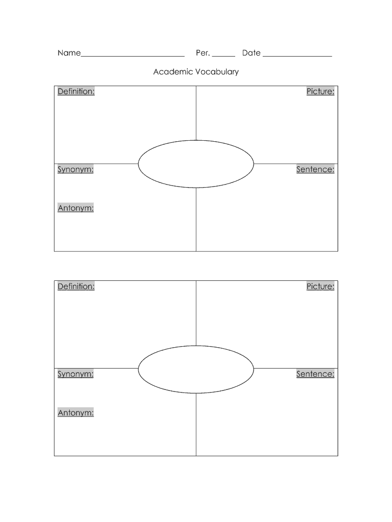 Fillable Online mvh sweetwaterschools Academic vocabulary sheetpdf Fax ...