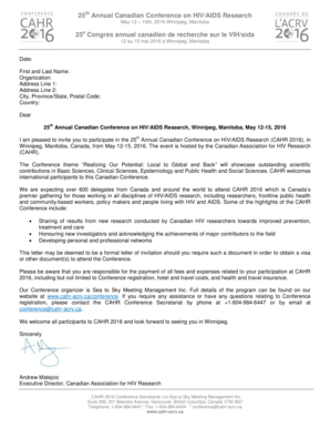 Fillable Online cahr-acrv Letter of invitation - Canadian Association ...