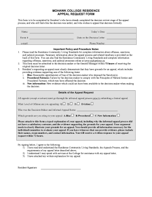 Fillable Online Formal Appeal Request Form - Mohawkdoc Fax Email Print ...