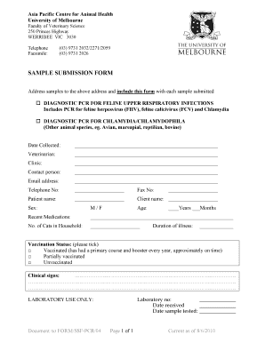 Fillable Online research vet unimelb edu SAMPLE SUBMISSION FORM ...