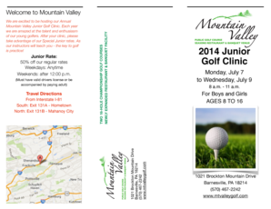 Fillable Online Junior Golf Clinic Brochure Fax Email Print - pdfFiller