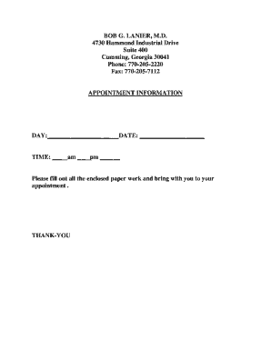Fillable Online Appointment informationdoc Fax Email Print - pdfFiller