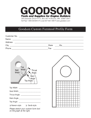 Fillable Online Goodson Custom Formtool Profile Form - Goodson Tools ...