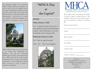 Fillable Online MHCA Day at Capitol Brochurepub Fax Email Print - pdfFiller