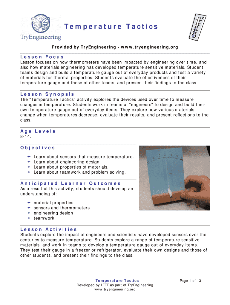 Fillable Online Temperature Tactics Fax Email Print - pdfFiller