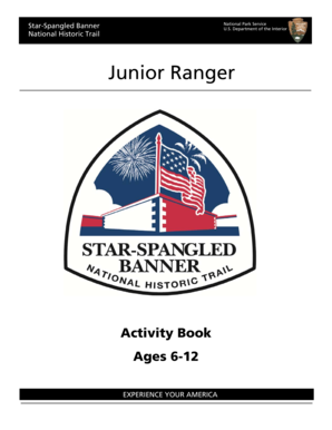 Fillable Online starspangledtrail Junior Ranger activity book - Star ...