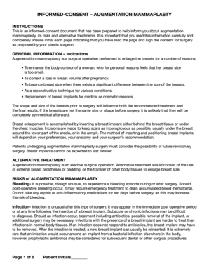 Fillable Online INFORMED-CONSENT AUGMENTATION MAMMApLASTy Fax Email ...