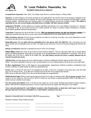 Fillable Online SLPA Financial Policy Fax Email Print - pdfFiller