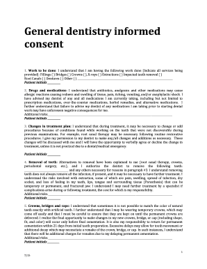 Fillable Online General dentistry informed consent 1 Fax Email Print ...