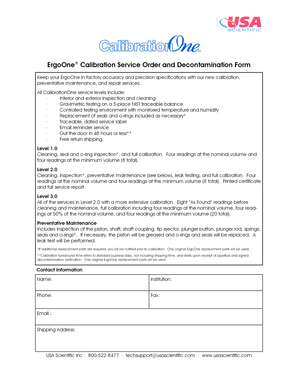 Fillable Online Service Order and Decontamination Form - USA Scientific Inc Fax Email Print ...
