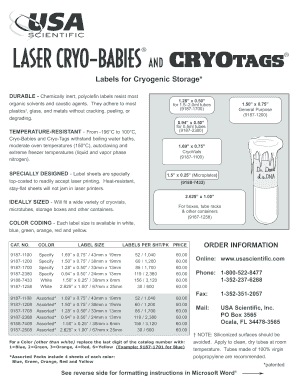 Fillable Online Labels for Cryogenic Storage* Fax Email Print - pdfFiller