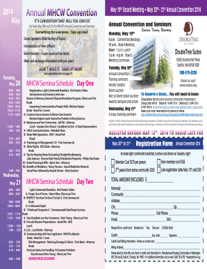 Fillable Online mhcw Annual MHCW Convention Annual MHCW Convention ...