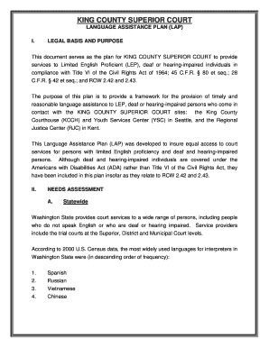 Fillable Online library niwap LANGUAGE ASSISTANCE PLAN (LAP) Fax Email ...