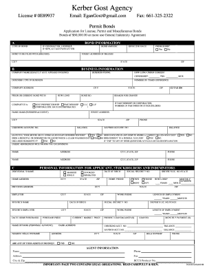 Fillable Online Permit Bonds - Kerber Gost Fax Email Print - pdfFiller