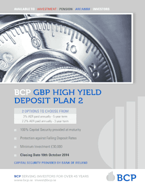 Fillable Online Bcp gbp high yield deposit plan 2 - BCP Asset ...