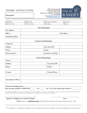 Fillable Online PERMIT APPLICATION - cityoframseycom Fax Email Print ...