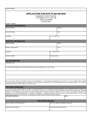 Fillable Online Application for Site Plan Review Application for Site ...