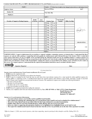 Fillable Online pace COMMUTER BENEFIT PLAN CBP EIMBURSEMENT - pace Fax Email Print - pdfFiller