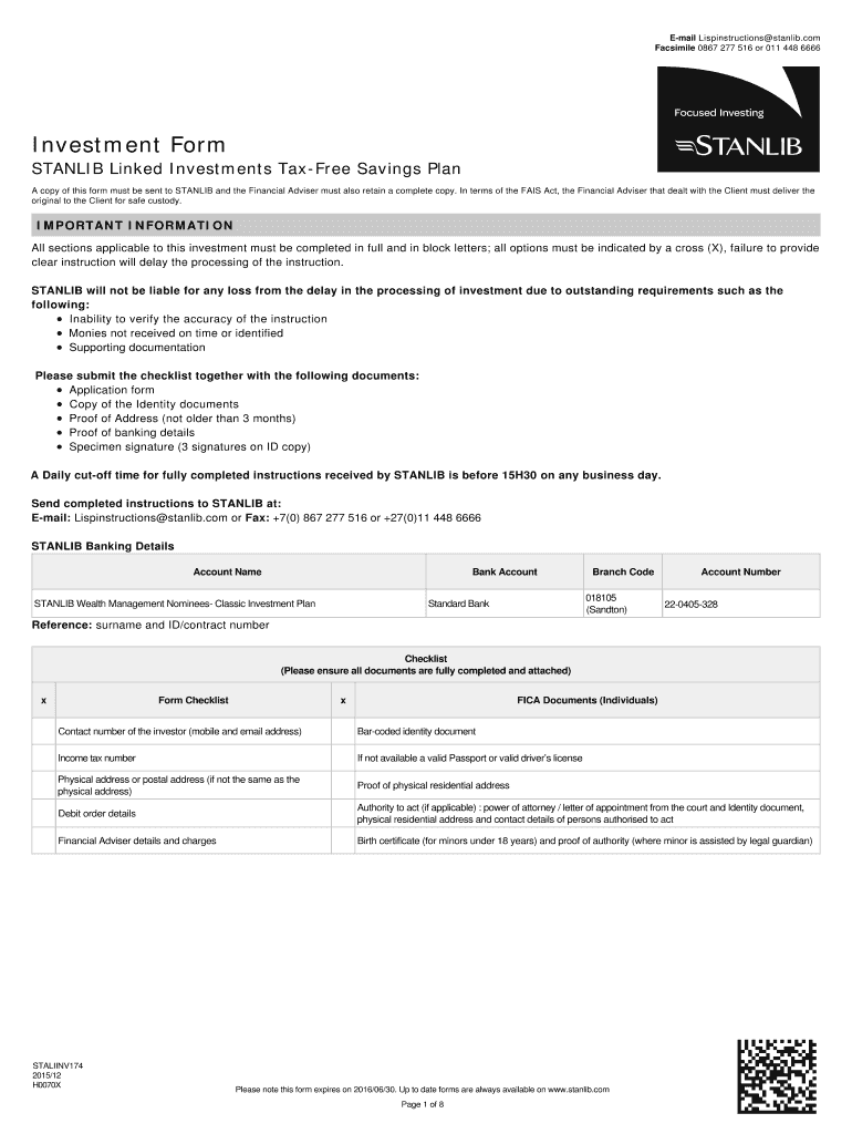 Fillable Online Investment Form Fax Email Print - pdfFiller