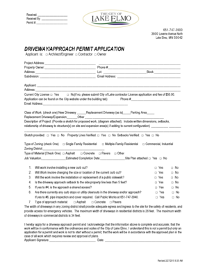 Fillable Online DRIVEWAYAPPROACH PERMIT APPLICATION Fax Email Print ...