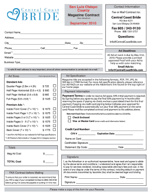 Fillable Online Magazine Contract Fax Email Print - pdfFiller