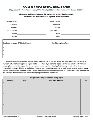 Fillable Online Please include this completed form with all repairs PDF ...