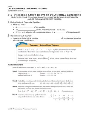 Fillable Online Polynomials Notes Packet 2 Weebly Fax Email Print