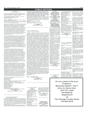 Fillable Online PUBLIC NOTICES Do you need to file your Fictitious ...