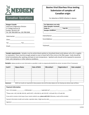 Fillable Online Alpaca BVDV Submission Fax Email Print - pdfFiller