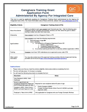 Fillable Online m healthhub Caregivers Training Grant Application Form ...