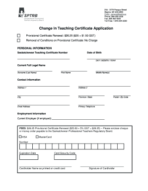 Fillable Online sptrb Change in Certification Application Formpdf ...