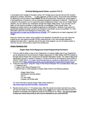 Fillable Online education uoregon Criminal Background Check updated ...