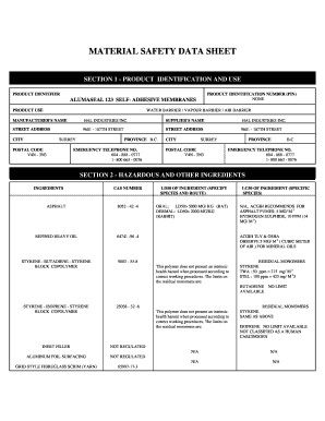 Fillable Online Material safety data sheet - HAL Industries Inc Fax ...
