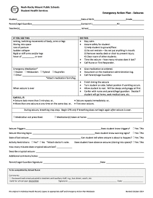 Fillable Online Emergency Action Plan Seizures Fax Email Print - pdfFiller