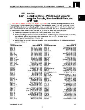 Fillable Online DMM L001 5-Digit Scheme--Periodicals Flats and ...
