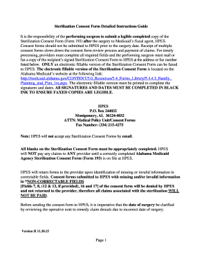 Fillable Online medicaid alabama Sterilization Consent Form Detailed ...