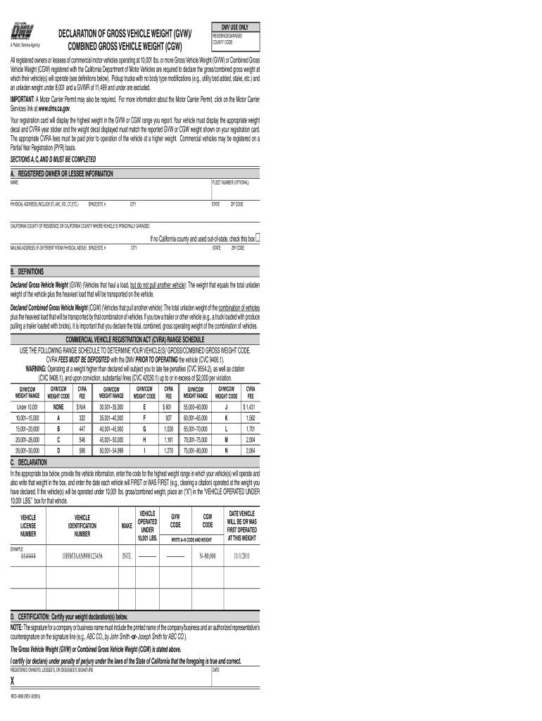 Fillable Online dmv ca A Public Service Agency DMV USE ONLY DECLARATION ...