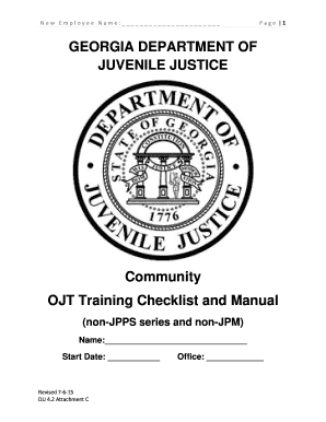 Fillable Online OJT Training Checklist and Manual Fax Email Print ...