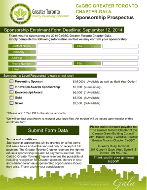 Fillable Online cagbctoronto CaGBC GREATER TORONTO Fax Email Print ...