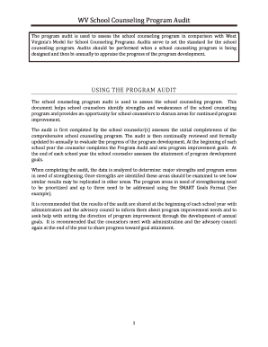 Fillable Online WV School Counseling Program Audit Fax Email Print ...