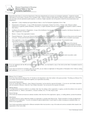 Fillable Online dor mo FORM 1746 - Missouri Fax Email Print - pdfFiller
