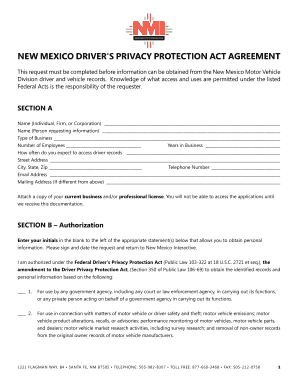 Fillable Online secure mvd newmexico NEW MEXICO DRIVERS PRIVACY ...
