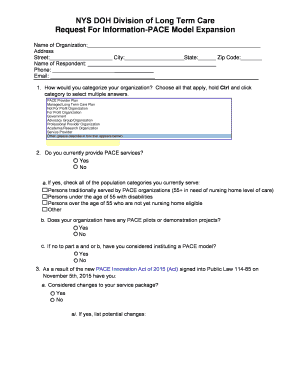 Fillable Online health ny PACE Model Expansion Questionnaire PACE Model ...
