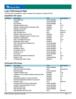 Fillable Online Loan Performance Data - Fannie Mae Fax Email Print ...
