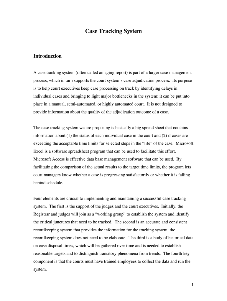 Fillable Online Case Tracking System Fax Email Print - pdfFiller