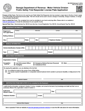 Fillable Online Public Safety First Responder License Plate Application ...